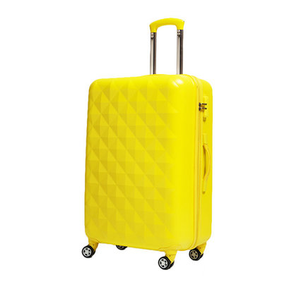 ABS PC Zipper Grid Travel Luggage Cases with Omni-directional Wheels , Coded Lock Suitcase
