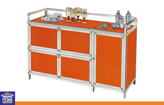 Free Standing Aluminum Storage Cabinets / Modern Kitchen Cabinets with 5 Doors
