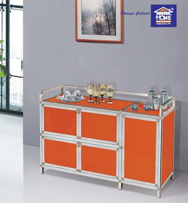 Free Standing Aluminum Storage Cabinets / Modern Kitchen Cabinets with 5 Doors