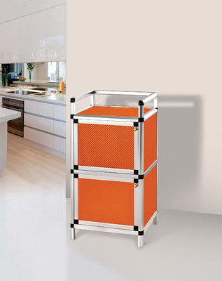 Small 2 Doors Orange Aluminum Storage Cabinets with Plastic Composite Board