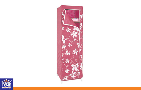 Small Child Non Woven Wardrobe Closet with Zipper , DIY Mobile Fabric Armoire Wardrobes