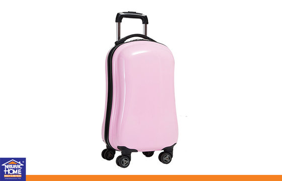 20 Inch Pink Travel Luggage Cases , Custom Trolley Hand Suit Case for Students