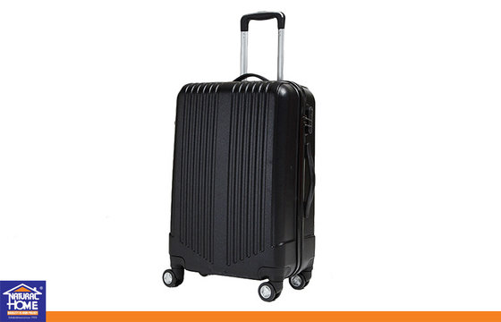 Black or Custom Travel Luggage Cases / Fashion ABS Trolley Plain Hand Luggage Bags