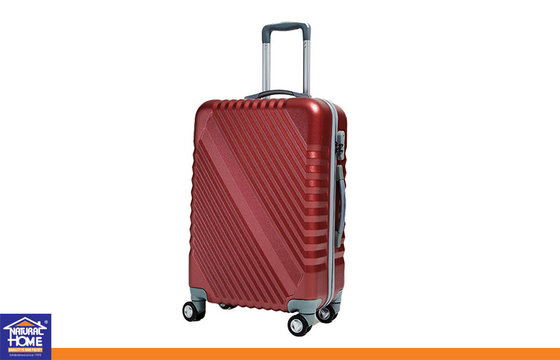Lightweight Red Luggage Hard Case Portable Business Trip Suitcase 360 Degree Rotatory Wheels