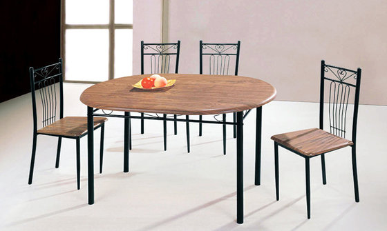 Kitchen Table and Chairs for Dinning Room , Round Dining Table and Chairs with PE Coated Tube