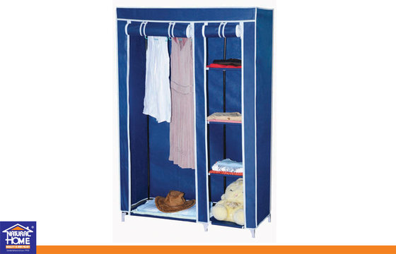 Metal Tube Portable Nonwoven Fabric Bedroom Wardrobe for Storage Clothing