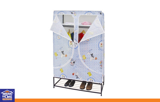 Double Door Bedroom Furniture Non Woven Wardrobe with Shoes Rack , Multi-function