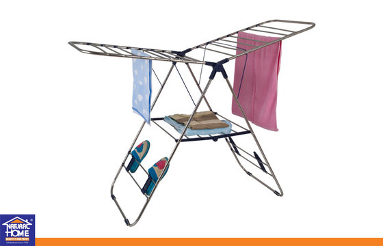 Folding and Portable Metal Clothes Drying Rack for Home Boutique Indoor / Outdoor Use