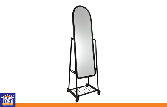 Clothes Metal Fitting Room Mirrors With Wheels , Contemporary Living Room Mirrors