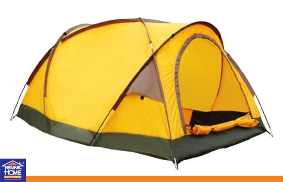 Yellow Double / Single Laye Custom Tents Heavy Duty Camping Tents for Family