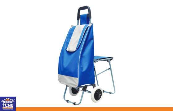 Custom Vegetable Folding Shopping Trolley Bag with Wheels , Oxford Fabric Shopping Cart Bags