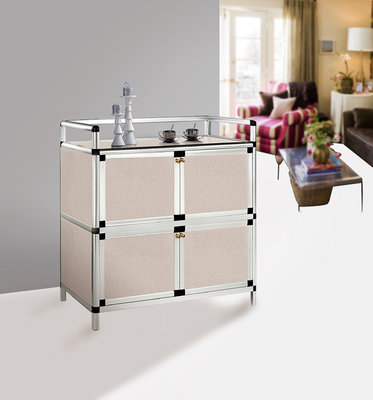 Partic Board Paper Aluminum Storage Cabinets 4 Drawers Unit  64 x 43 x 79 cm