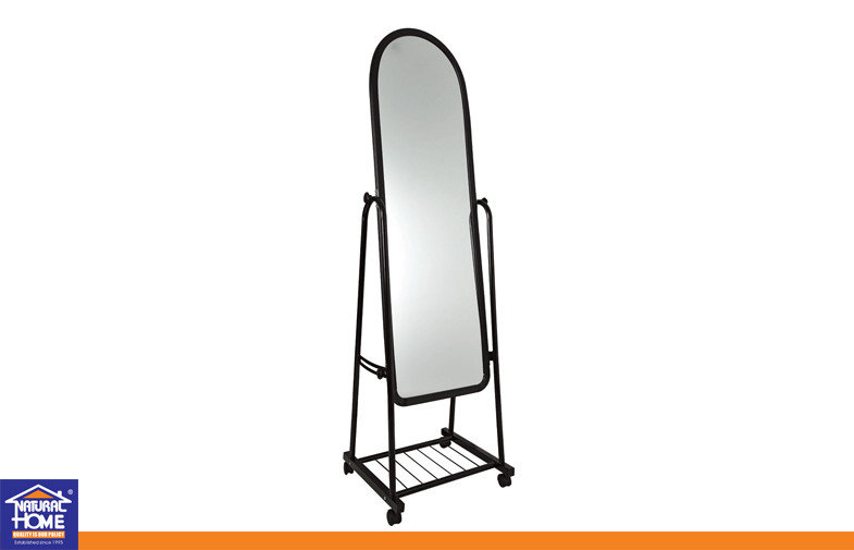 Clothes Metal Fitting Room Mirrors With Wheels , Contemporary Living Room Mirrors