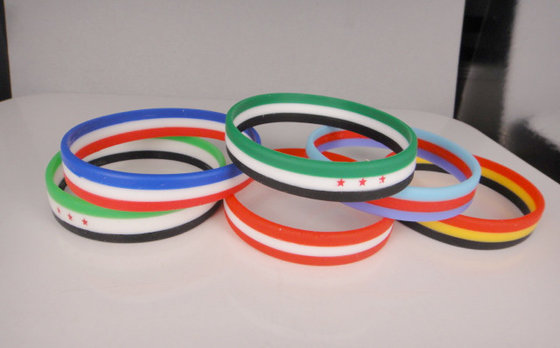 Promotion gift new silicone bracelet silicone wristband with country flag color