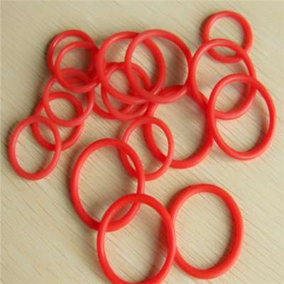 Red Automobile Rubber Parts EPDM / SILICONE O Ring Seals Shock Absorption
