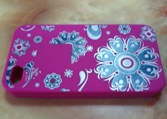 Purple silk printed smart phone touch gloves iphone glove for iphone 4s