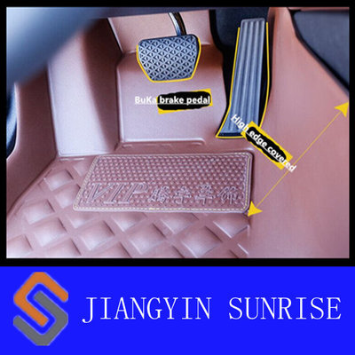 Buka Brake Pedal 3D Car Floor Mats , Brown Molded Rubber Floor Mats