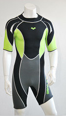 Neoprene Surf Suit 3mm SCR Material Laminate Black & Green nylon