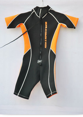 Children Neoprene Surf Suit in 3mm CR Material Laminate Black / Tan nylon