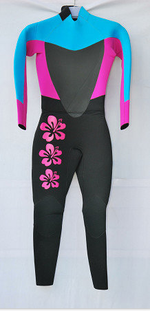 Pink  Women Neoprene Diving Suit with Mesh on Chest and back