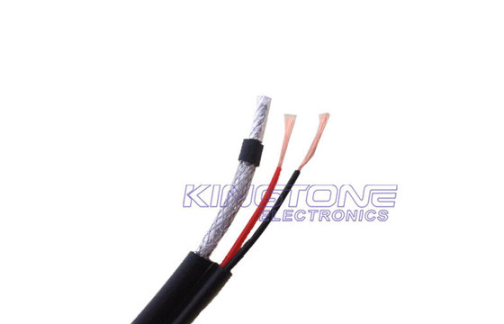 le câble coaxial de liaison de la télévision en circuit fermé RG59 de 0.71mm AVANT JÉSUS CHRIST a écumé PVC de PE avec 16 la puissance du × 0.25mm AVANT JÉSUS CHRIST pour le R-U