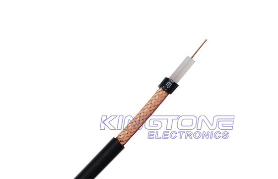 Tressage solide coaxial de liaison du PE 95% CCA du câble 0.64mm de télévision en circuit fermé de St RG59 AVANT JÉSUS CHRIST avec la veste de PVC