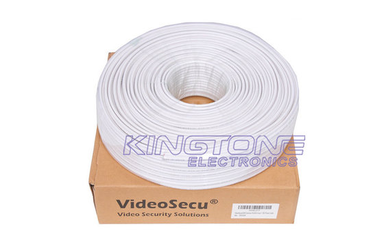 câble coaxial de liaison de télévision en circuit fermé de PE de mousse de 0.71mm AVANT JÉSUS CHRIST avec 2 la puissance du × 0,50 mm2 CCA dans 100M 300M
