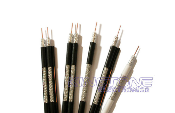RG6 conducteur d'A.W.G. CCS du câble coaxial de liaison 18 du quadruple CATV avec la veste de PVC de CMR pour l'appareil-photo
