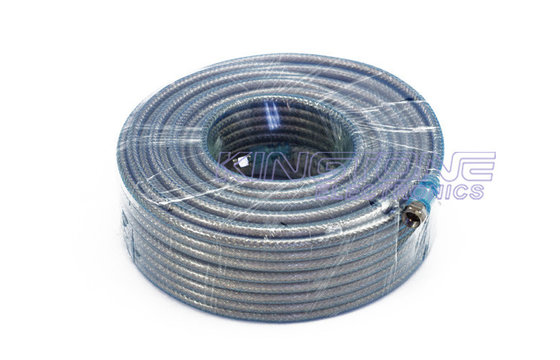 Câble coaxial de liaison terminé du câble RG6 CATV avec le connecteur d'or de 2 F pour Satallite TV