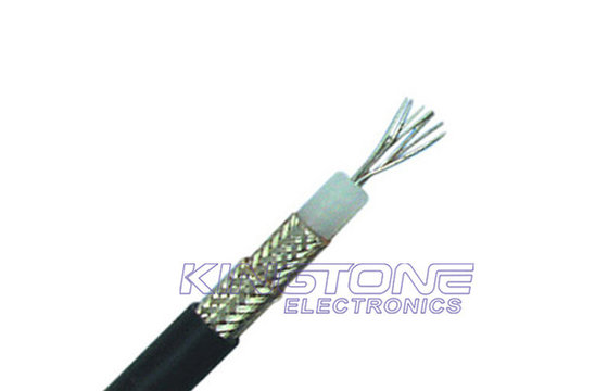PE de solide du câble coaxial de liaison 7.24mm de RG 214 avec 7 le cuivre plaqué d'argent du × 0.752mm 50 ohms