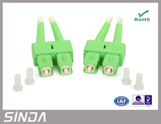 La corde de correction optique de Sc a adapté le jaune aux besoins du client FTTH de couleur de câble du duplex 2.0mm LSZH de SM