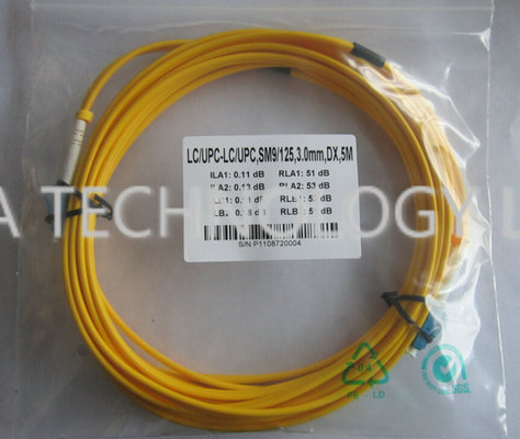 Corde de correction optique de fibre de duplex de SM de LC/UPC LC/UPC 2.0mm avec l'agrafe Zipcord