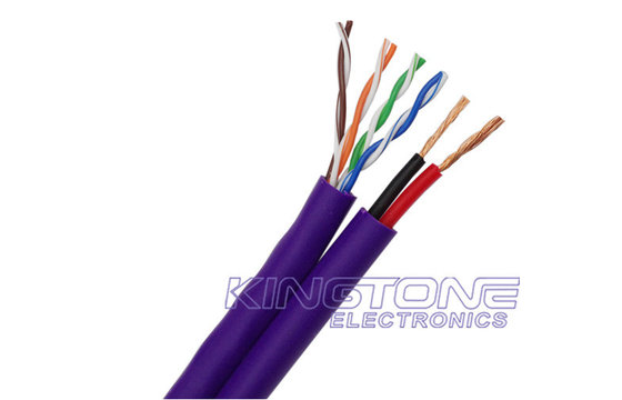 Le LAN 4 paires de caméra de sécurité de CAT5E câble la puissance de 2 conducteurs CCA avec la veste de PE