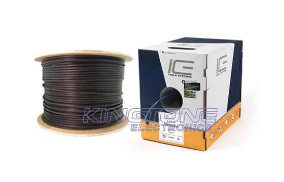 Câble extérieur de caméra de sécurité d'UV-PE UTP CAT6 avec le cuivre nu solide de 23 A.W.G.