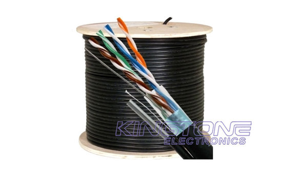 UTP CAT5E extérieur avec le câble 4 de réseau de messager appareille 24AWG le cuivre nu UV-PE