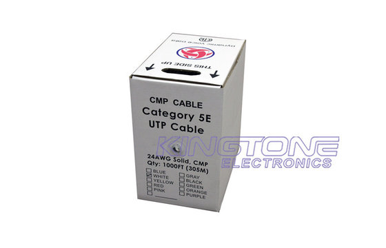 Isolation nue solide de l'en cuivre FEP d'A.W.G. de PVC UTP CAT5E de CMP du câble évalué 24 de réseau
