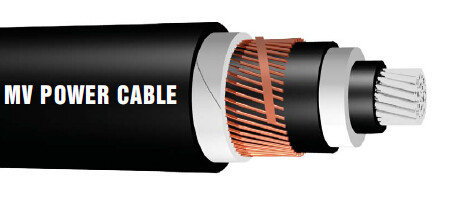 Gaine externe en aluminium blindée 12/20KV de PVC de câble à haute tension