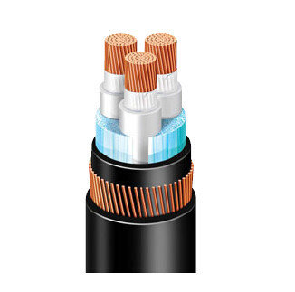 Noir blindé de câble engainé par PVC de câble de tension de l'aluminium XLPE bas