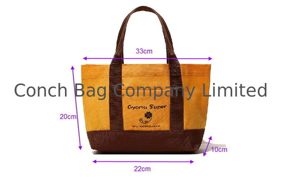 Orange folding cloth shopping bag with 100% oxford fabric for putting snacks