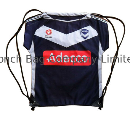 Heat Printing PP Non Woven Bags with 210D 190T Material , Polyester Drawstring Bag