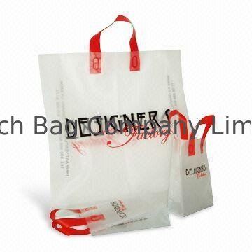 Handle PE Polyethylene Bags for Shopping , Waterproof HDPE Boiling Bag