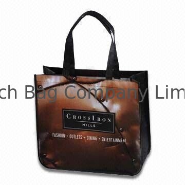 Reusable Glossy Non Woven Laminated Bags PP Advertising For Grocery Shop