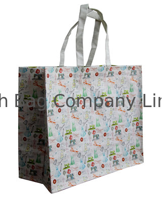 4C Printing 120g Sewing Matt PP Woven Shopping Bags For Packaging / Advertising