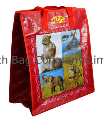 140g Swing Shining PP Zipper Shopping Bag With Nylon Tape Handle, PVC Binding