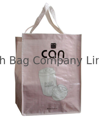 Promotional Recycle Printed 120g CAN Pink Shining PP Shopping Bag With White Velcro