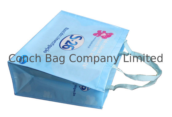 Light Blue PP Woven Shopping Bags for Baby Products