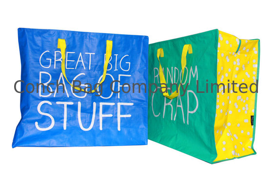Portable 120gsm PP Woven Shopping Bags Full Zipper