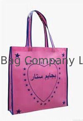 Recycle foldable 75gsm Non woven Pink Shopping Bag for cloth packaging