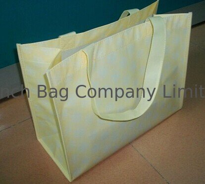 Retail recycling nonwoven shopping bag with customized logo , Pink color