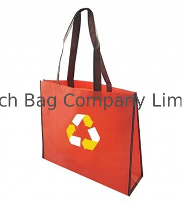 Eco friendly laminated non woven polypropylene bags for cloth packaging , red color